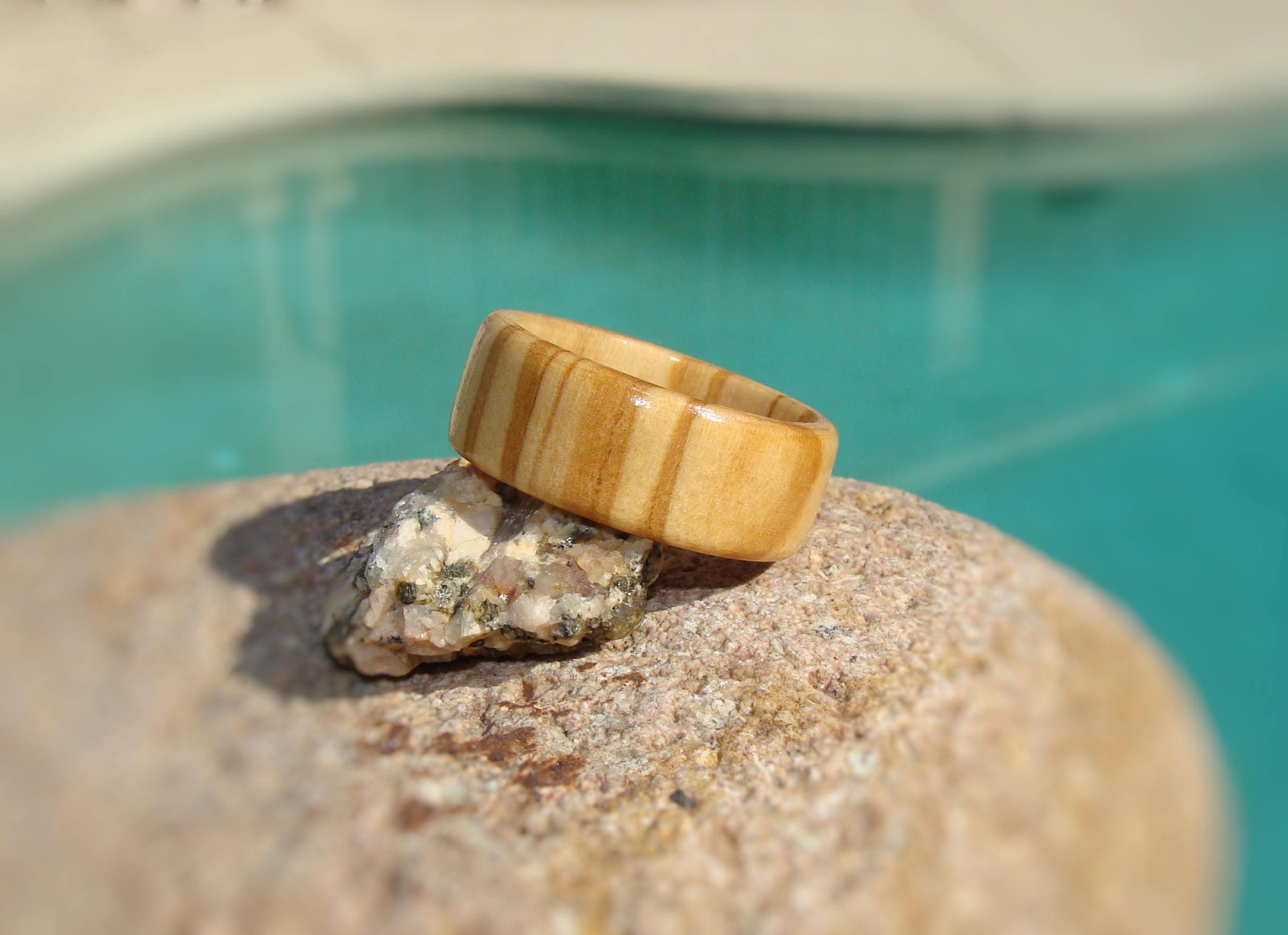 Olive Wood Ring Solid Wood Men's or Women's - Etsy