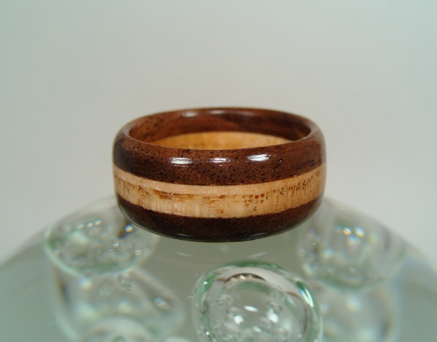 Walnut and Oak Wood Ring ~ Layered Solid Wood Ring ~ Men's or Women's ...