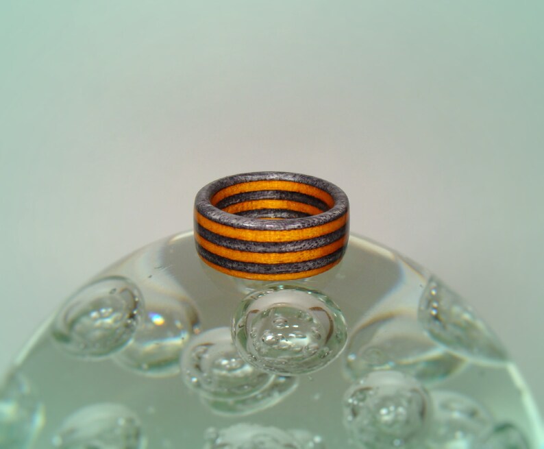 Onyx Black Orange Wood Ring - Spectraply Onyx Black Orange Wood Ring ...
