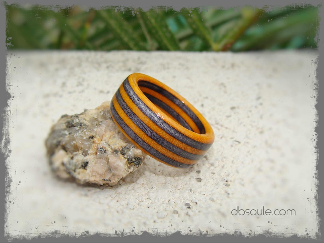Onyx Black Orange Wood Ring - Spectraply Onyx Black Orange Wood Ring ...