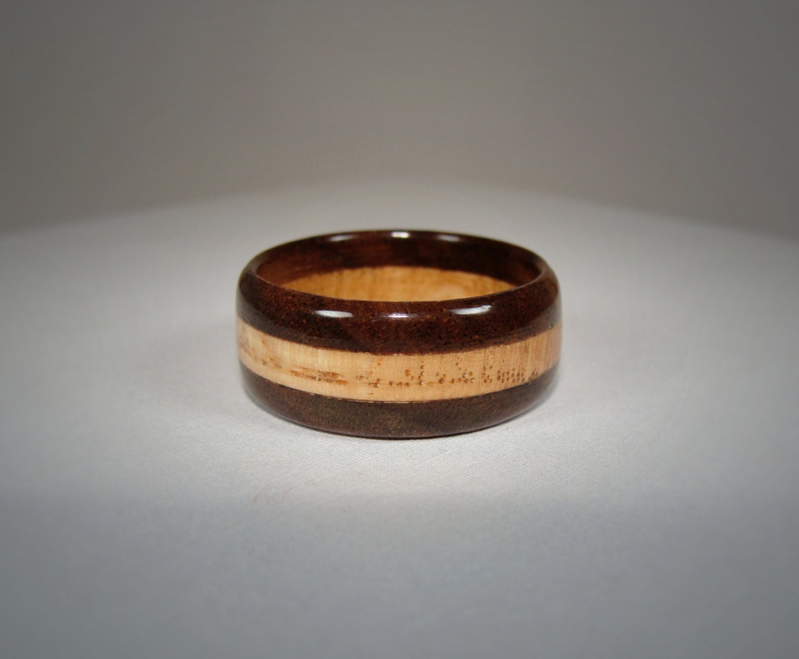Walnut and Oak Wood Ring ~ Layered Solid Wood Ring ~ Men's or Women's ...