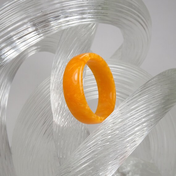 Orange Pearl Resin Ring Orange Pearl Acrylic Resin Ring - Etsy