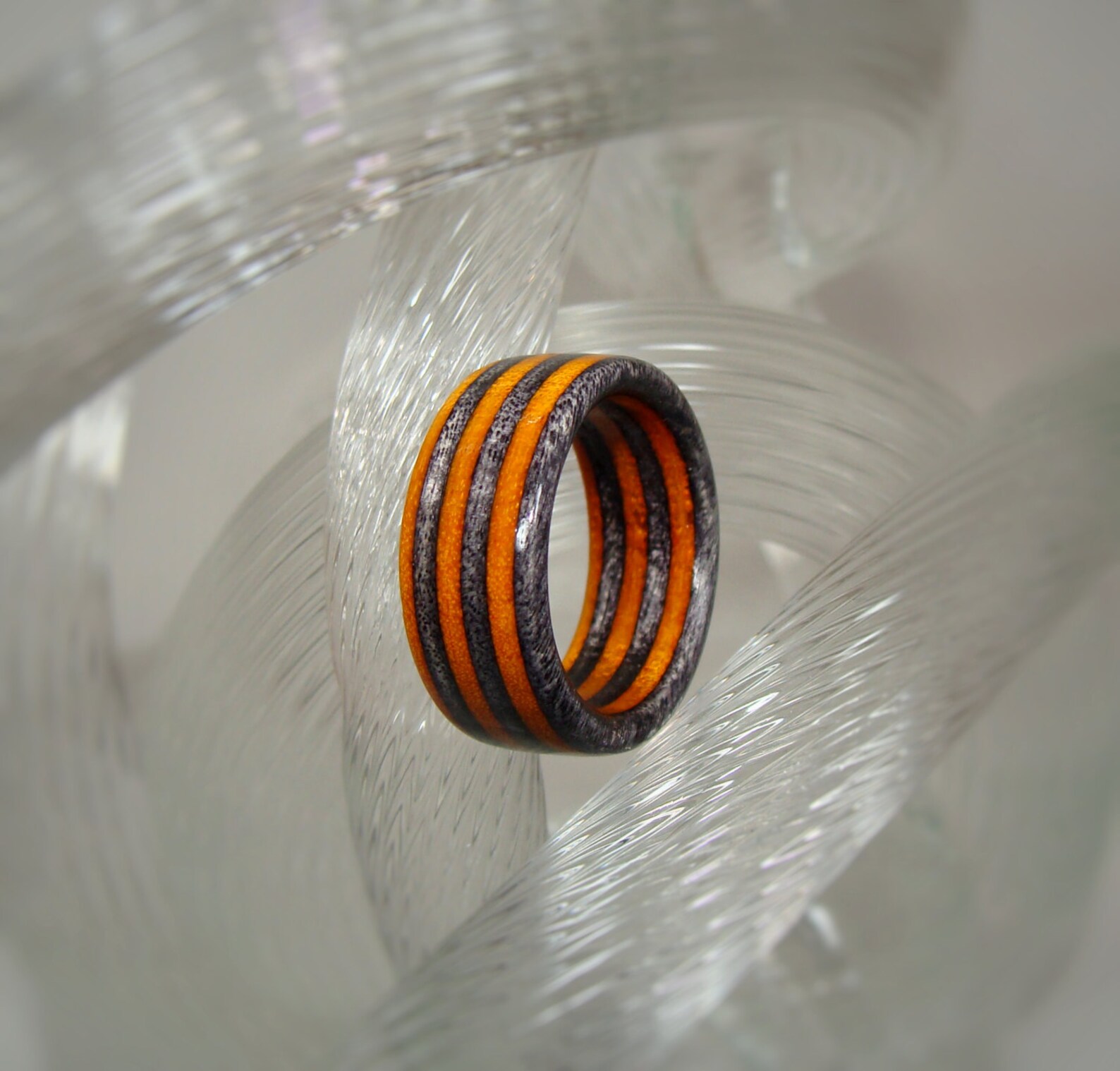 Onyx Black Orange Wood Ring - Spectraply Onyx Black Orange Wood Ring ...