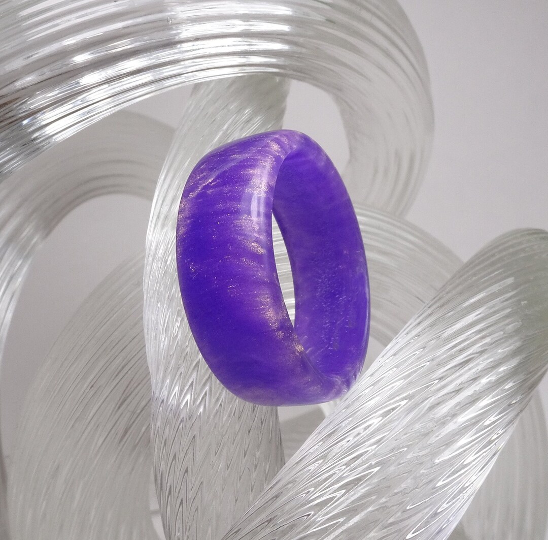 Violet Brass Duochrome Resin Ring - Violet Brass Duochrome Unisex ...