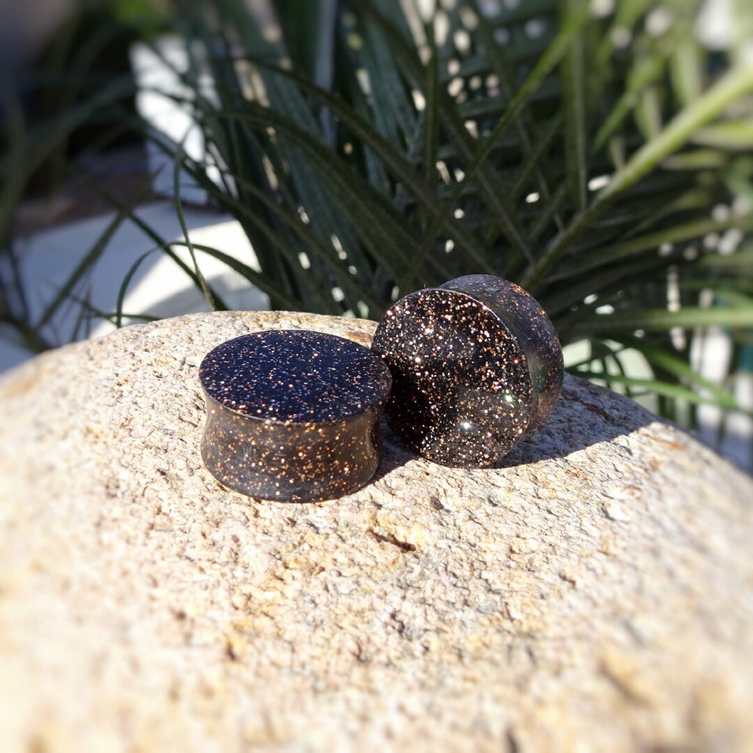Black and Copper Resin Ear Plugs - Ear Gauges - Gift for Him or Her - Etsy