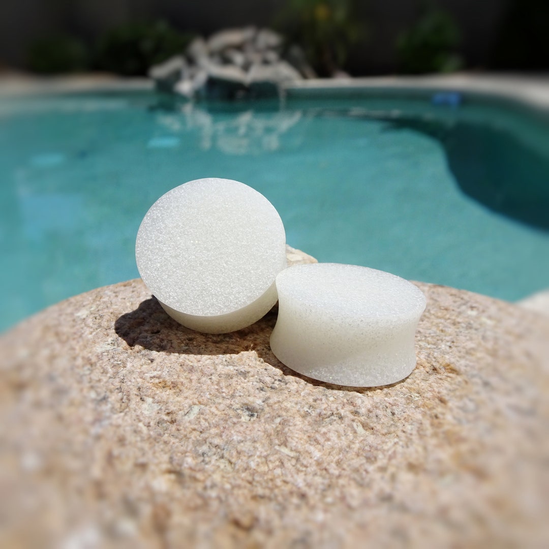 White Fallen Snow With Micro Glitter Resin Ear Plugs or - Etsy