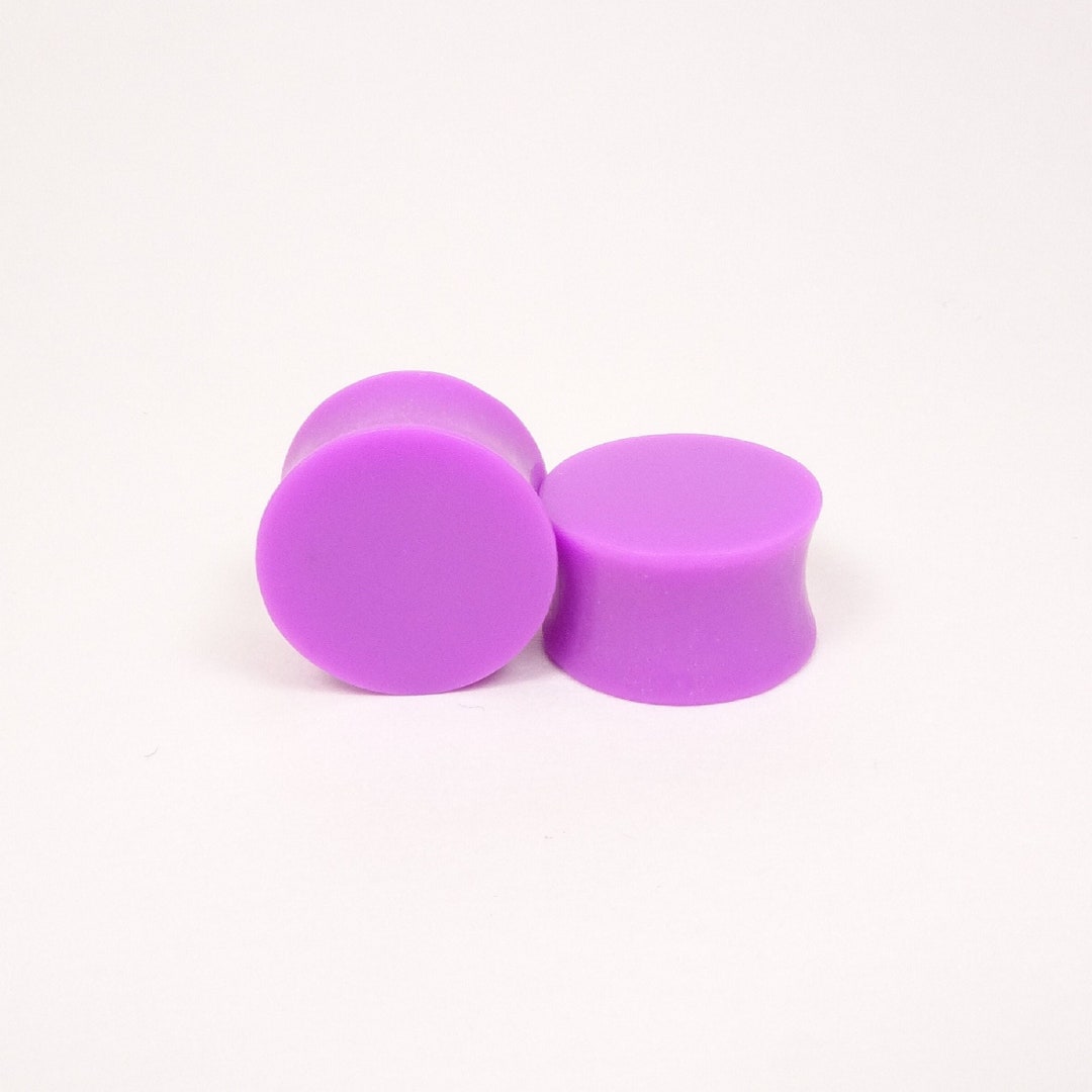 Neon Purple Double Flared Resin Ear Plugs - Fluorescent Purple Ear ...