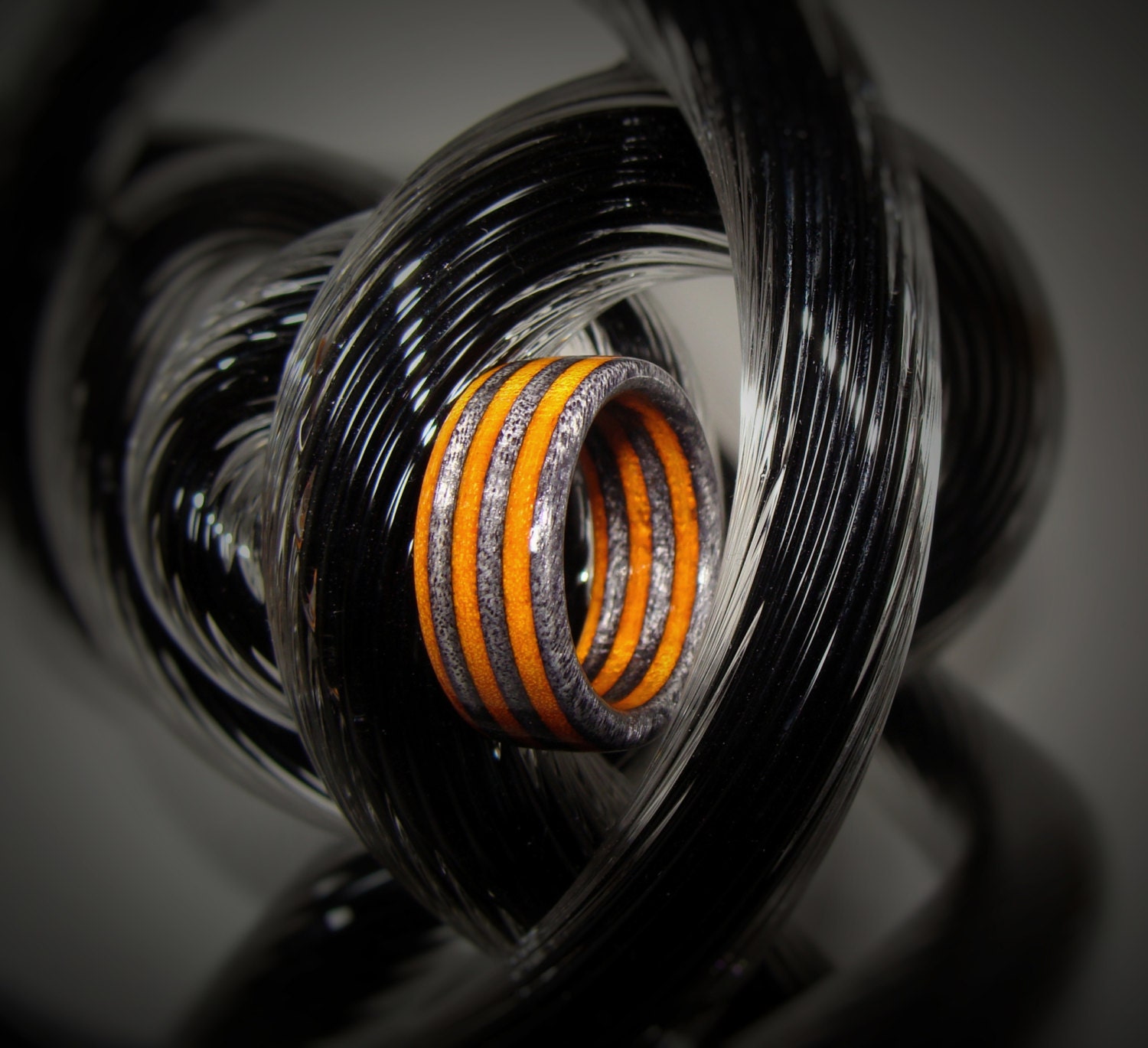 Onyx Black Orange Wood Ring - Spectraply Onyx Black Orange Wood Ring ...