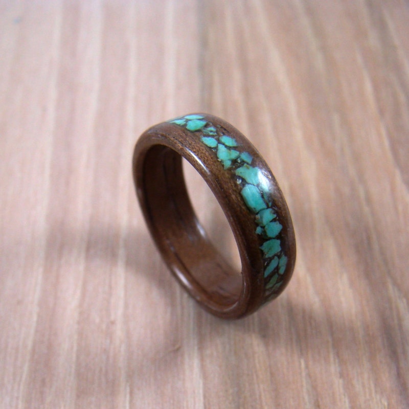 Wood Inlay Ring - Etsy