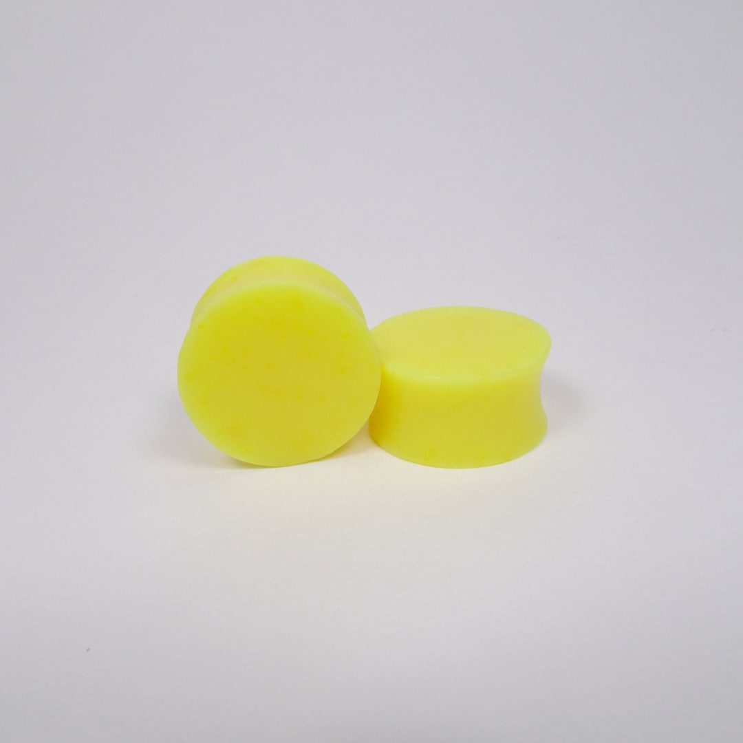 Neon Yellow Ear Plugs or Tunnels or Teardrops Neon Yellow Resin Ear ...