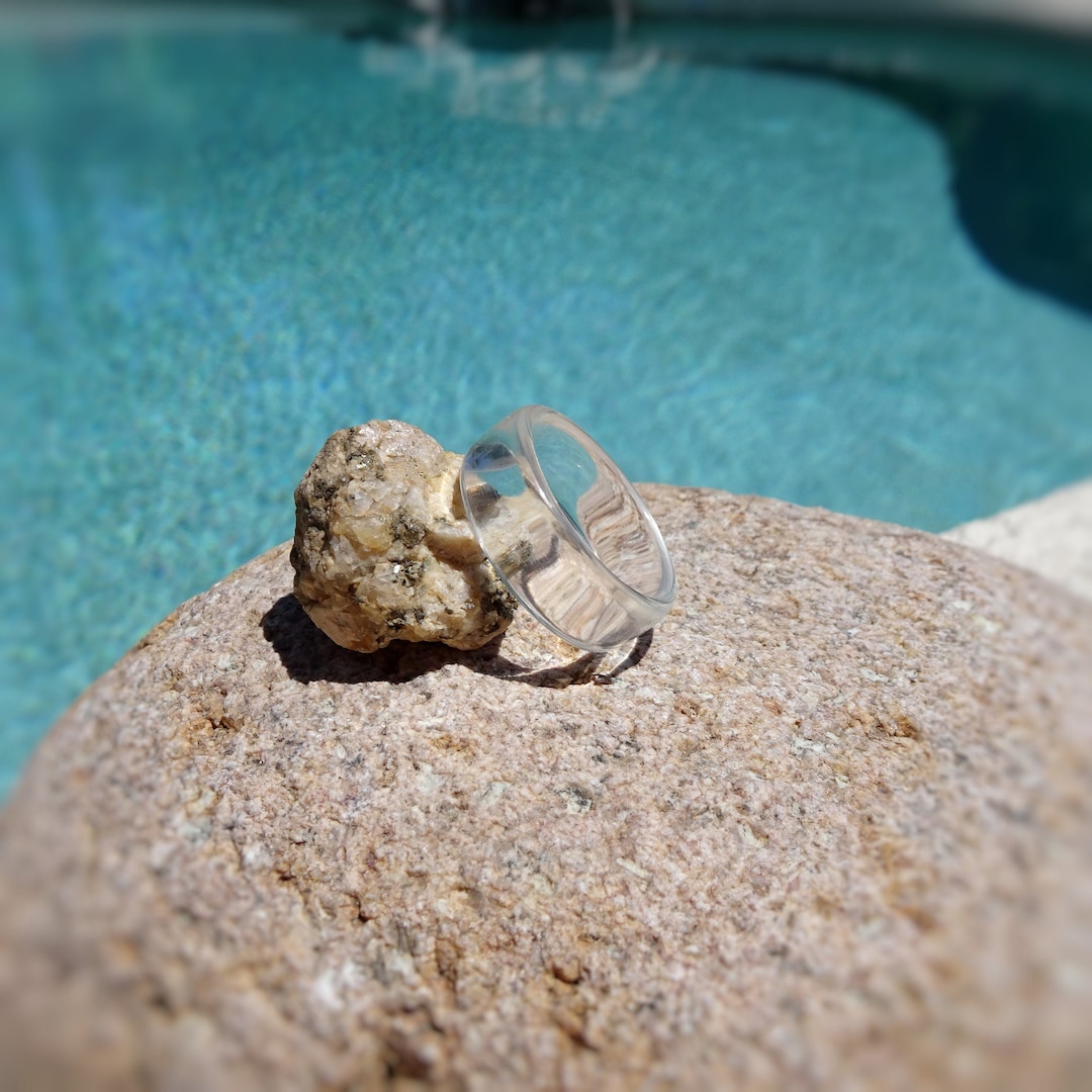 Clear Resin Ring - Clear Acrylic Resin Ring - Men's Resin Ring - Women ...