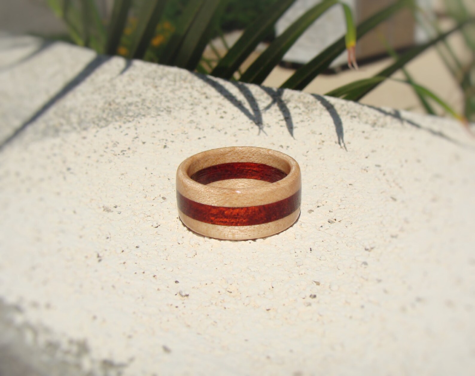 Maple and Bloodwood Ring ~ Layered Solid Wood Ring~ Men's or Women's ...