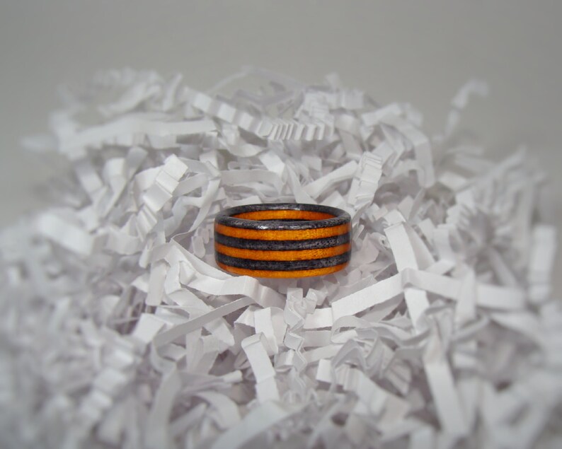 Onyx Black Orange Wood Ring - Spectraply Onyx Black Orange Wood Ring ...