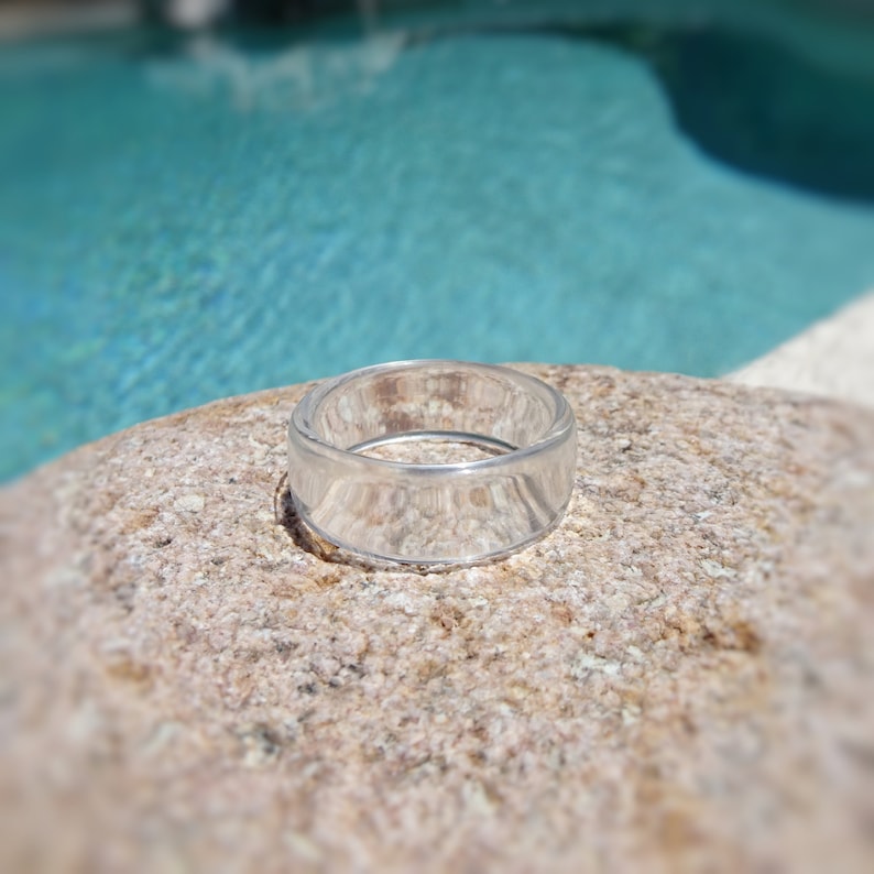 Clear Resin Ring Clear Acrylic Resin Ring Men's Resin - Etsy