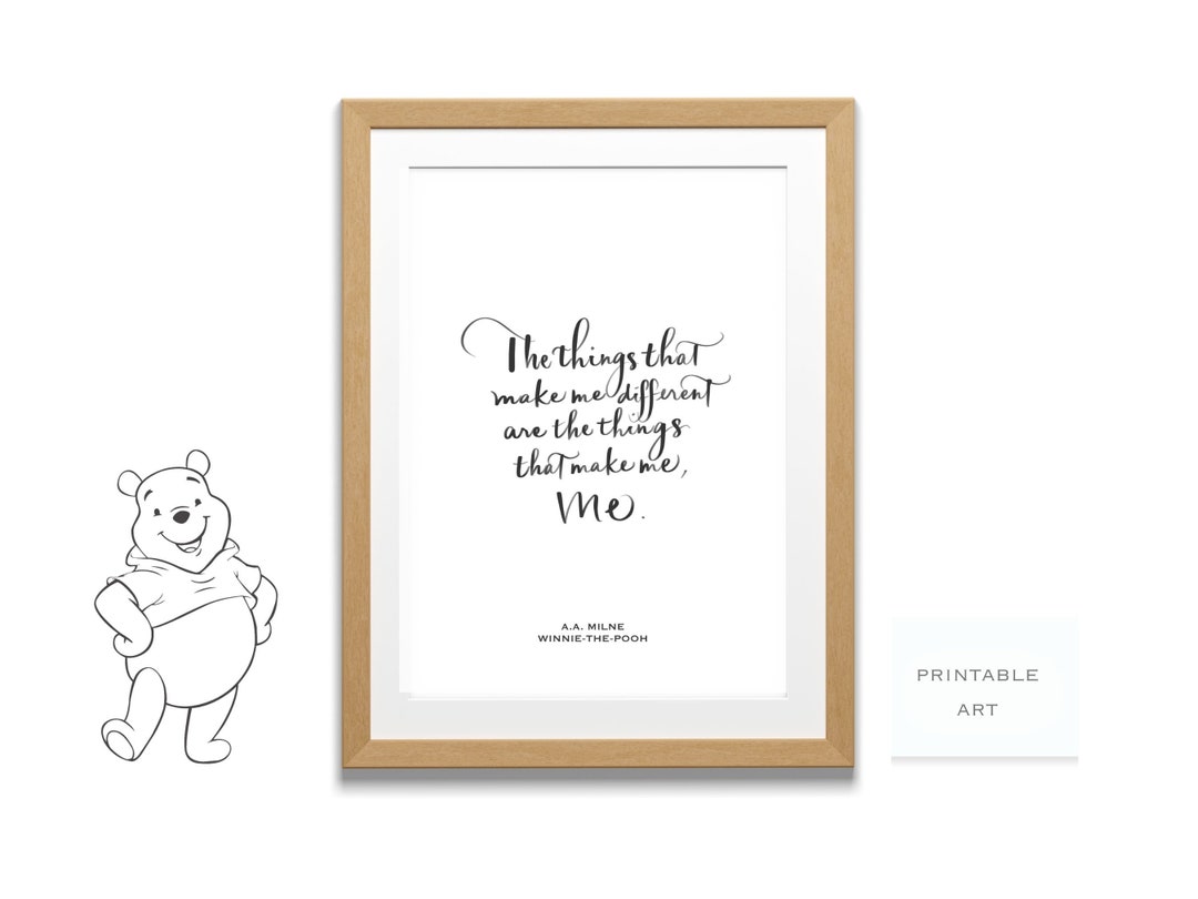 Positive Affirmation Quote Print Downloadable Digital Print Winnie the ...