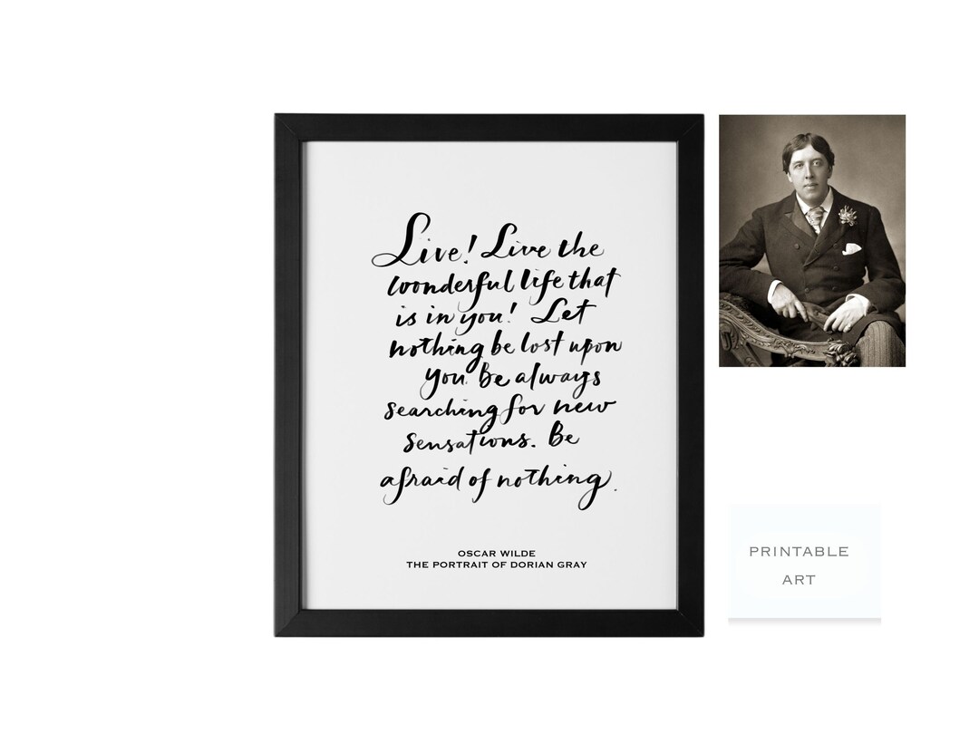 Oscar Wilde Quote Wall Art Book Quote Downloadable Digital - Etsy