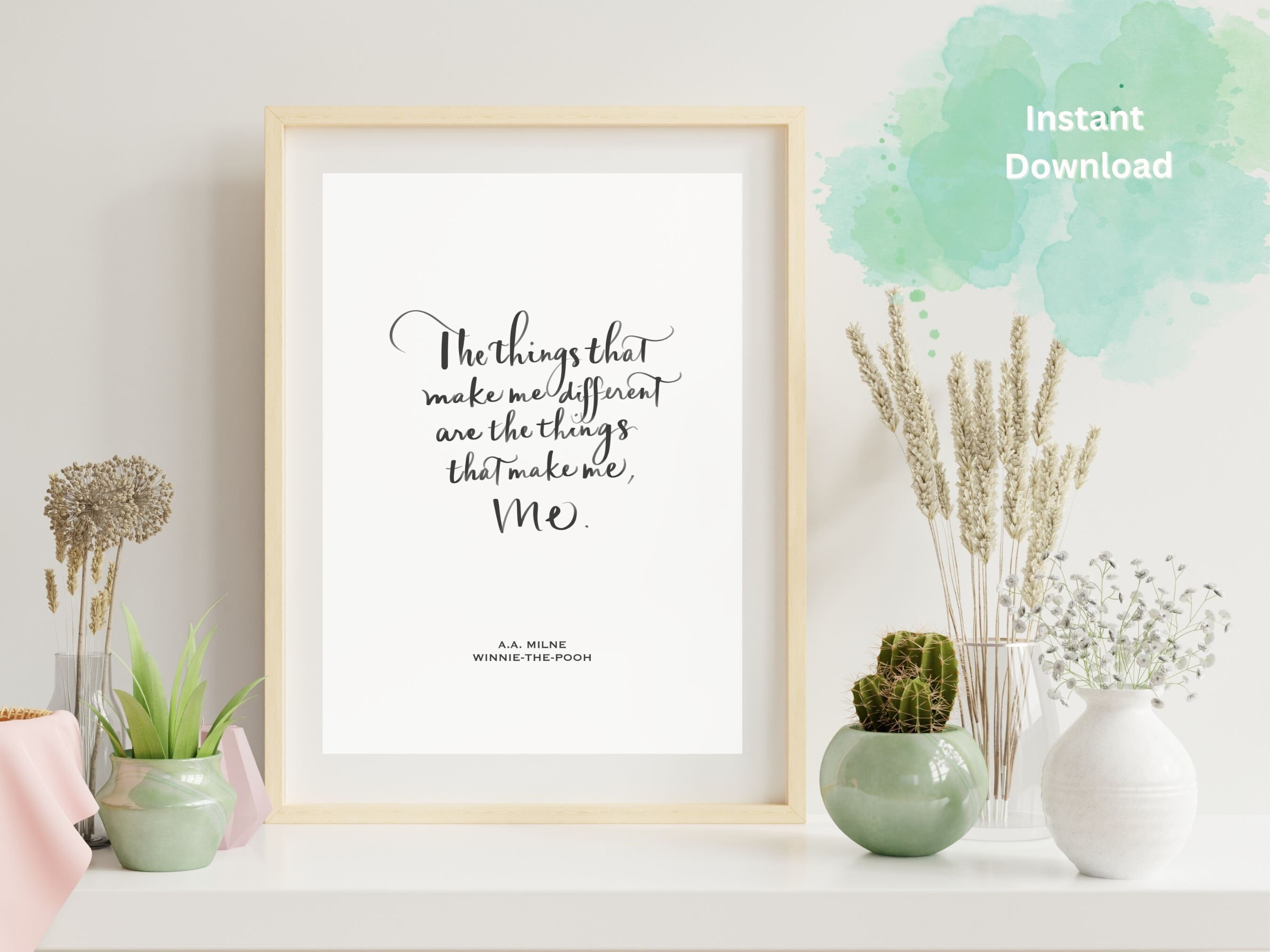 Positive Affirmation Quote Print Downloadable Digital Print Winnie the ...