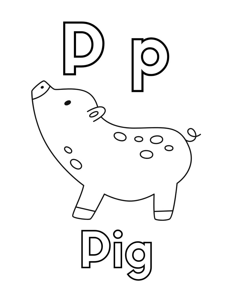 Animal Alphabet Coloring Sheets Pages Outline Animals and Letters ...