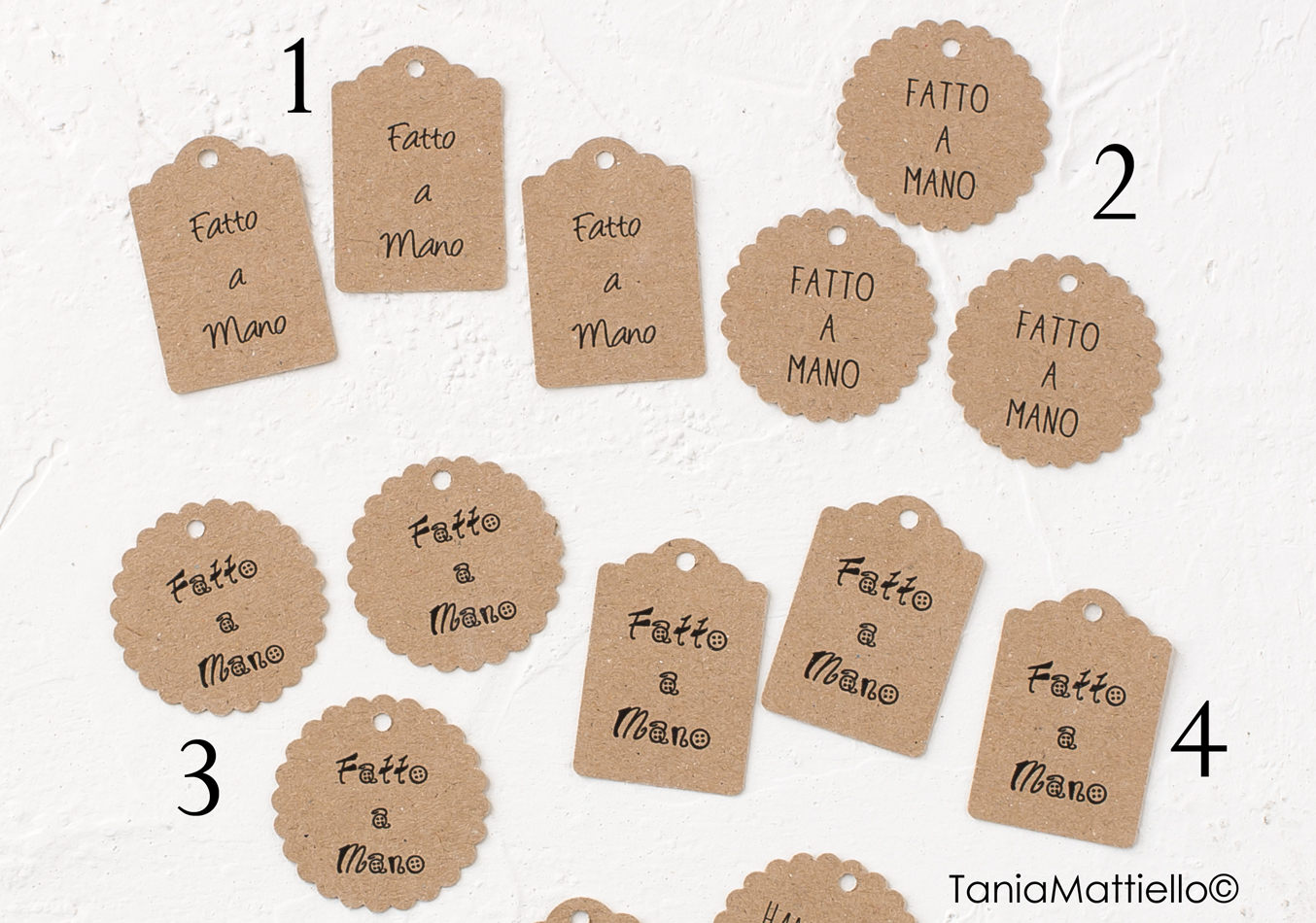 24 Etichette in Carta Kraft Fatto A Mano o - Etsy Italia