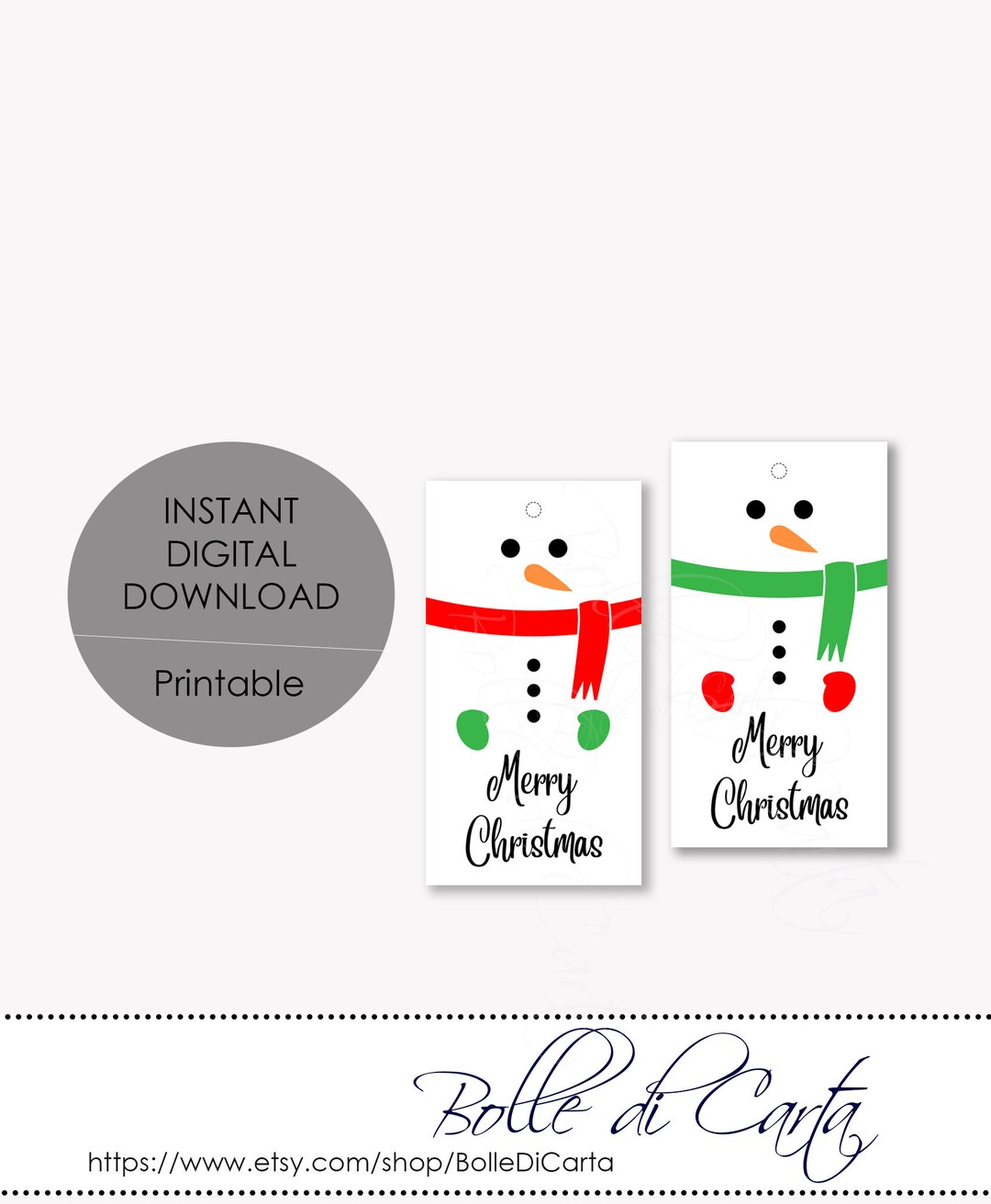 Printable Snowman Christmas Gift Tags - Etsy