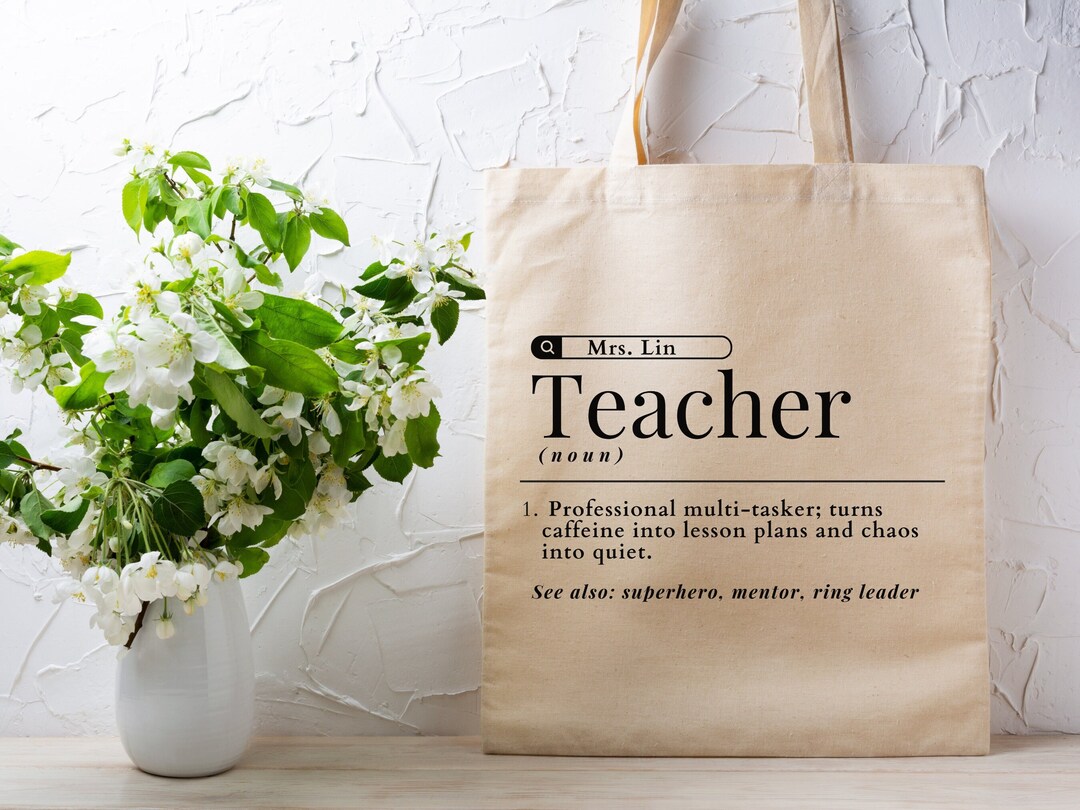 Custom Teacher Definition Tote Bag, Teacher Definition Tote Bag, Tote ...