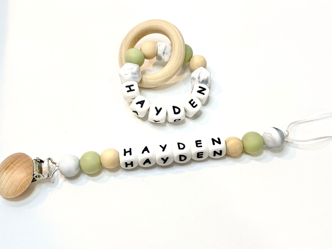 BABY TOY RING Custom Silicone Ring With Name Baby Shower | Etsy