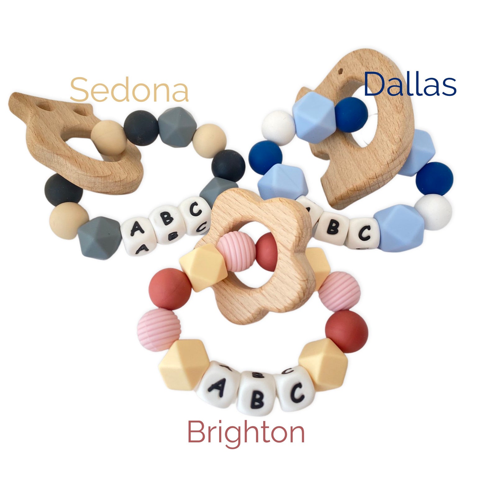 BABY TOY RING custom Silicone ring with name Baby shower | Etsy