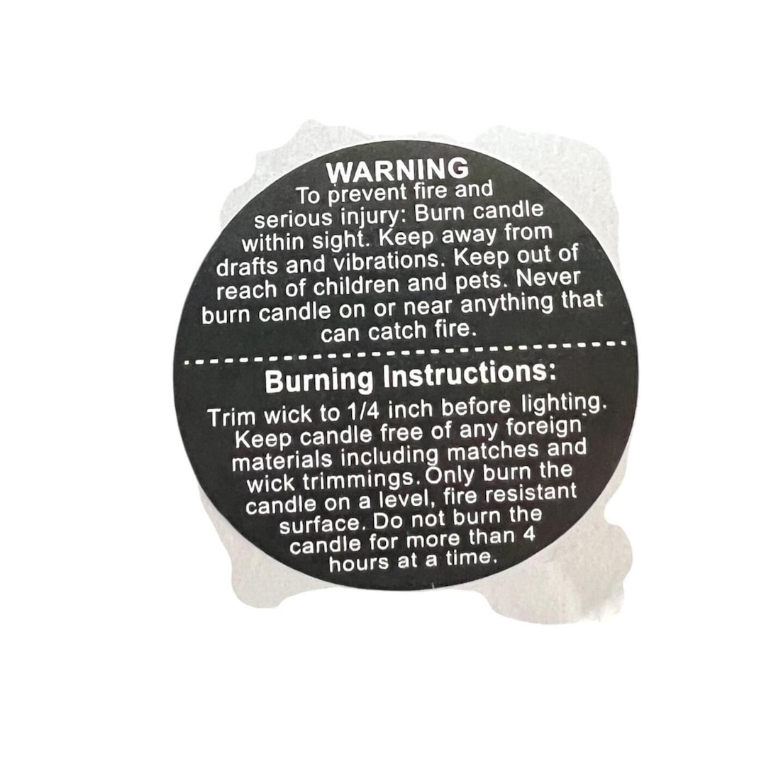 6 Warning Labels ADD ON for Candles - Etsy