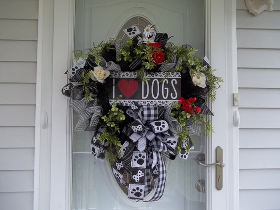 I Love Dogs WreathDog Lover WreathUnique Pet WreathEveryday | Etsy