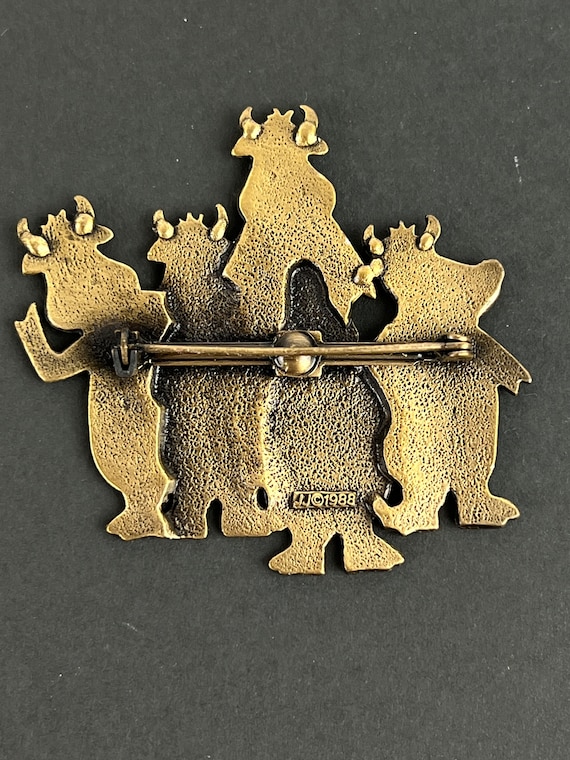 Vintage 1988 Cow Sunglasses Udders Bells Brooch Pin J… - Gem