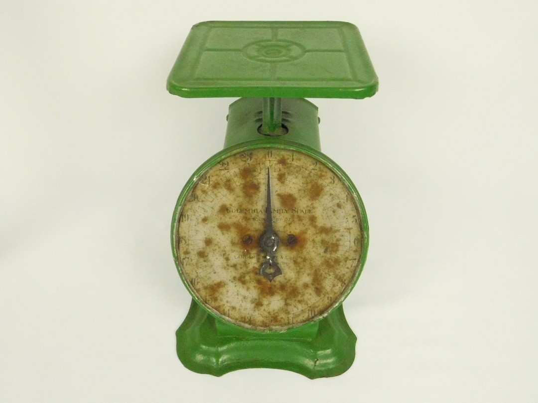 Vintage-Columbia-Familienwaage 24 lbs 1907 Grünes Finish Landers Frary ...