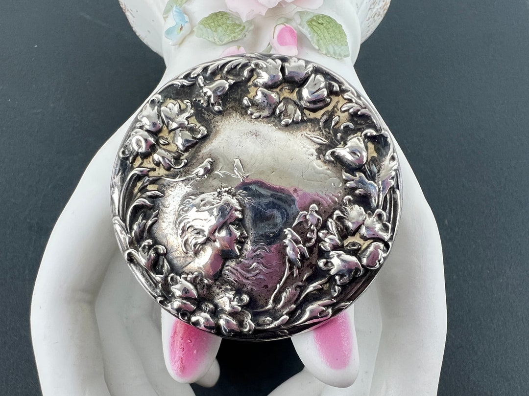 Foster & Bailey Art Nouveau Round Sterling Silver Celestial Lady Birds ...