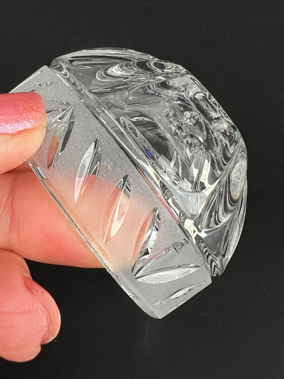 Vintage Clear Cut Glass Small Round Glass Dish with L… - Gem