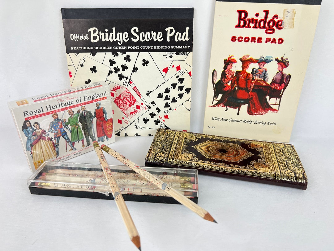 Vintage Bridge Set 3 Score Pads Pencil Set and New Heritage 1991 Sealed ...