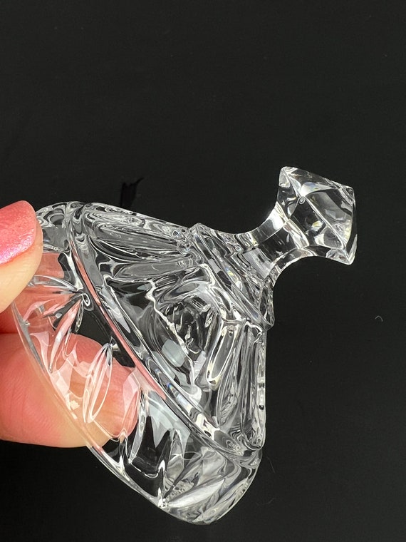 Vintage Clear Cut Glass Small Round Glass Dish with L… - Gem