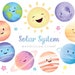 Solar System Watercolor Clipart | Colorful Planets and Stars | Cute ...