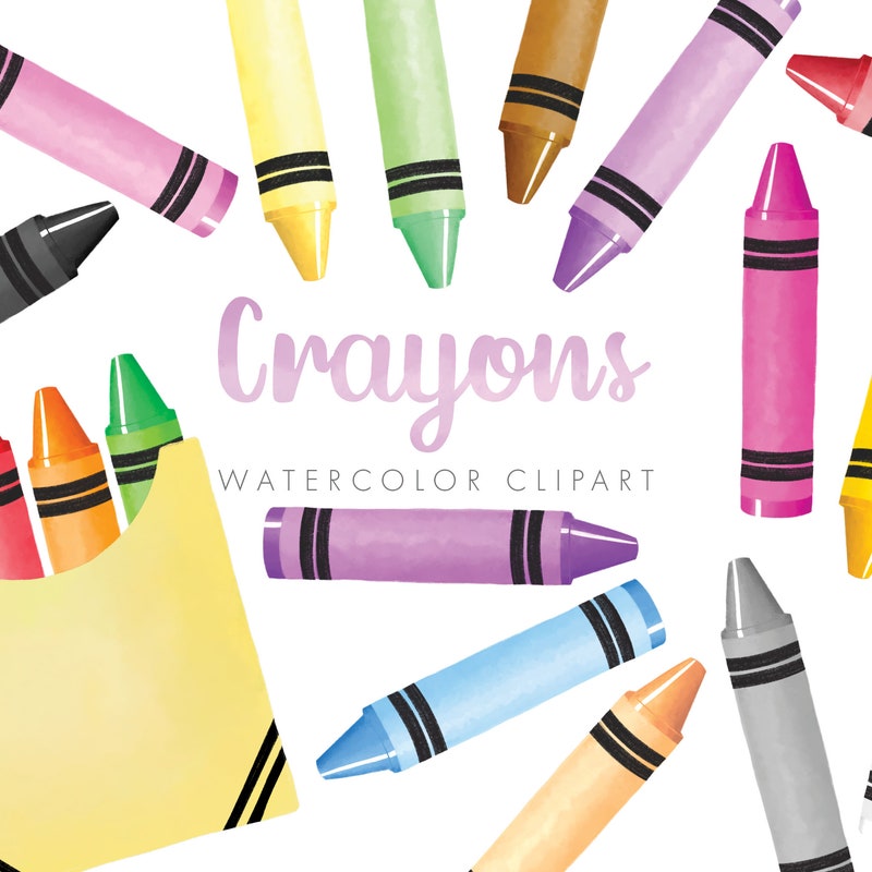 Crayon Box Clipart - Etsy
