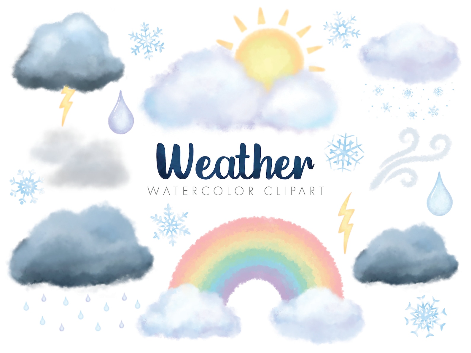 Watercolor Weather Clipart Classroom Weather Element Chart Weather Png ...