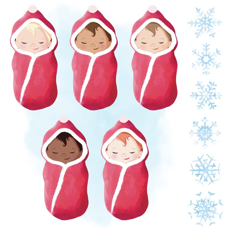 Santa Baby Clipart | Christmas Children Clipart | Cute Festive Babies ...