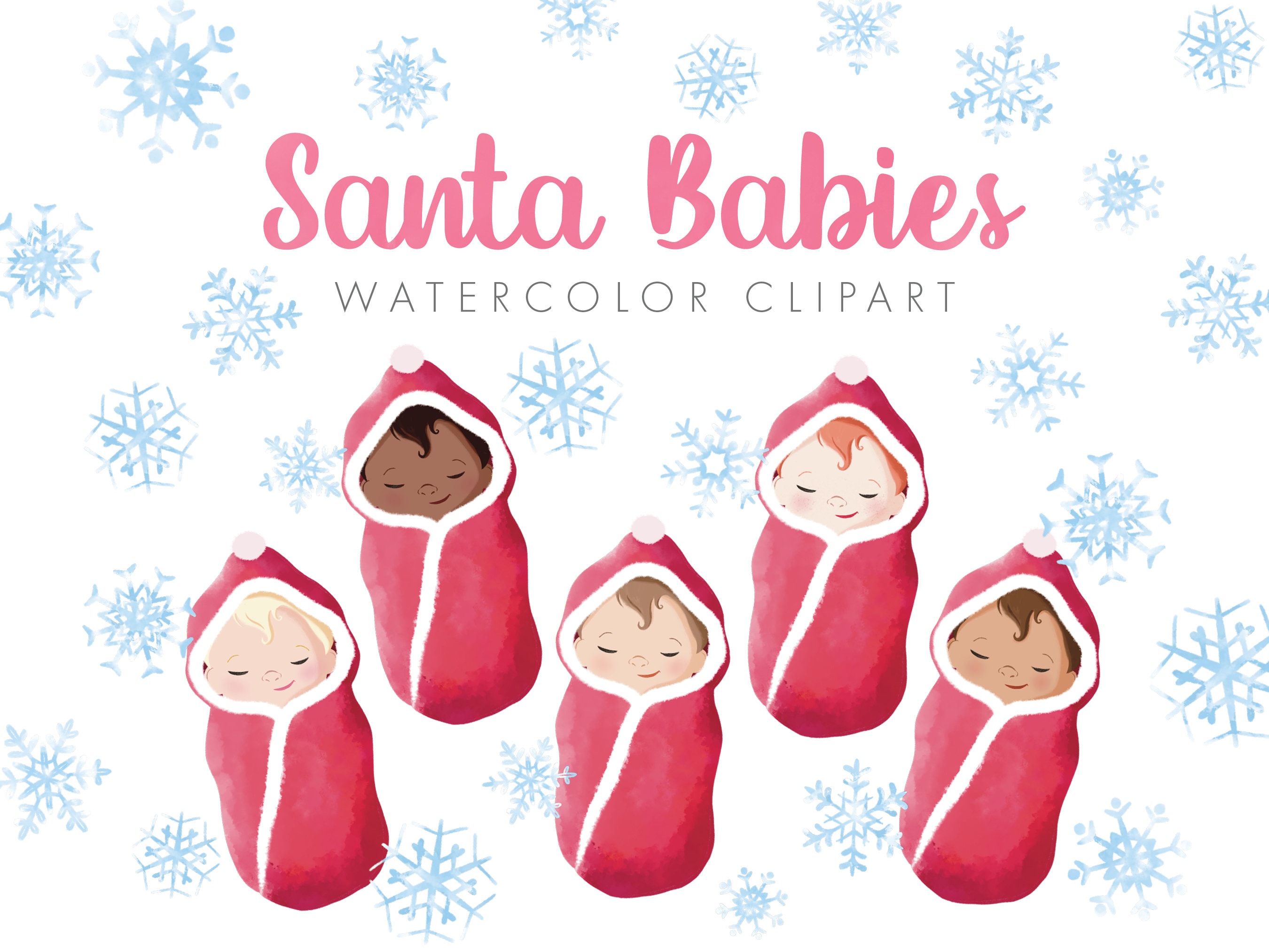 Santa Baby Clipart | Christmas Children Clipart | Cute Festive Babies ...