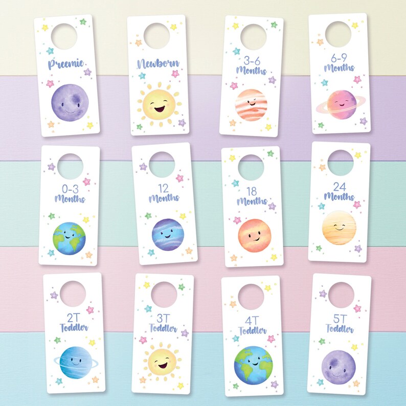 DIGITAL DOWNLOAD Space Nursery Closet Dividers | Printable Baby Closet ...