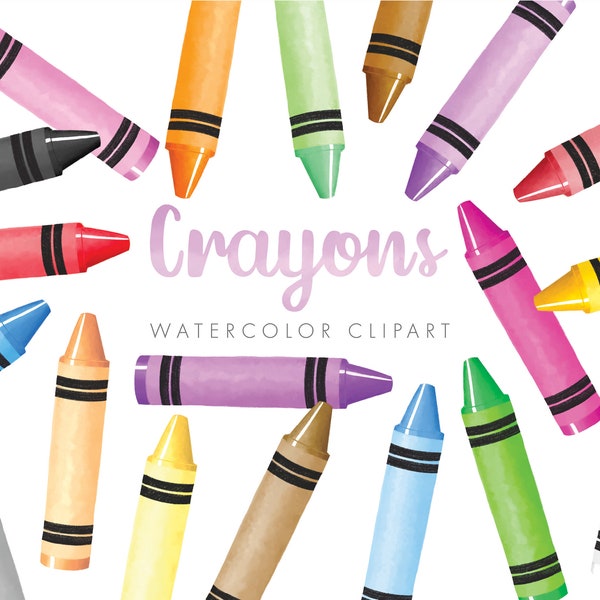 Crayon Clipart - Etsy