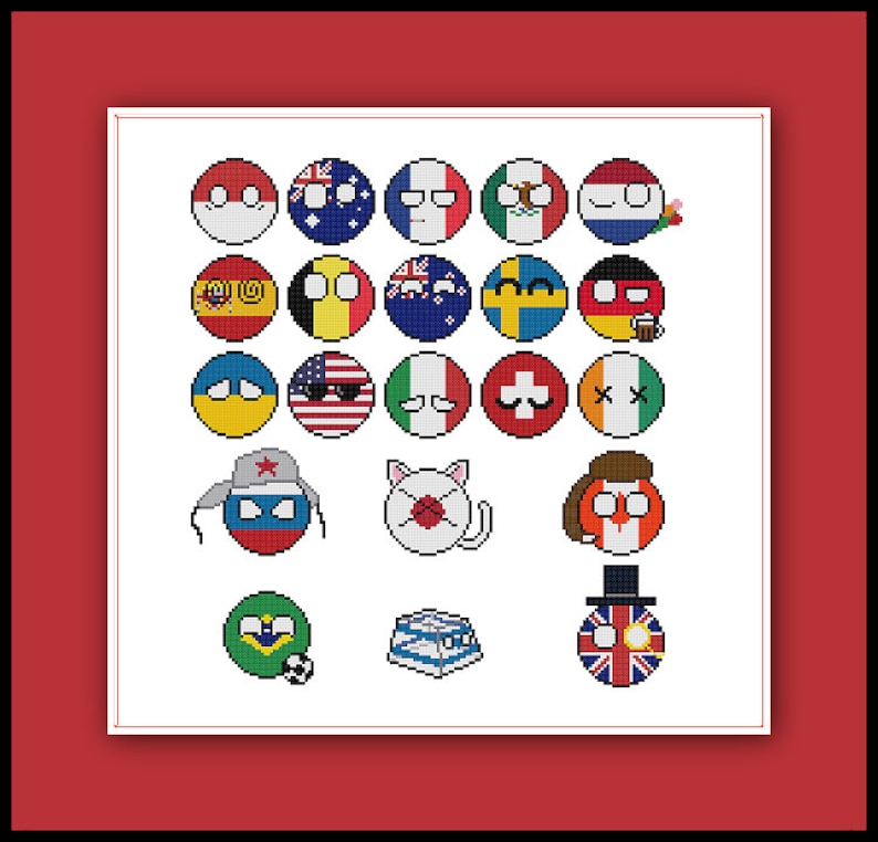 Customizable Polandball Cross Stitch Pattern Countryball Meme Reddit ...