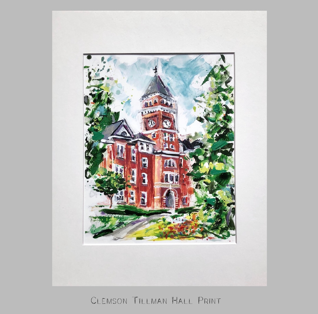 Clemson University - Tillman Hall Matted Art Print - Fine Art ...