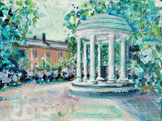 UNC Old Well Print on Canvas Art on Canvas | Etsy
