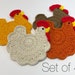 Crochet Chicken Coasters Set of 4/ Farmhouse Table Decor/ Farmhouse ...