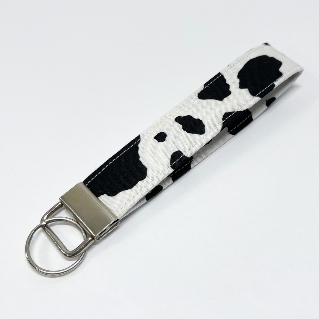 Cow Print Key Fob, Key Holder, Keychain, Farm Key Fob, Wristlet ...