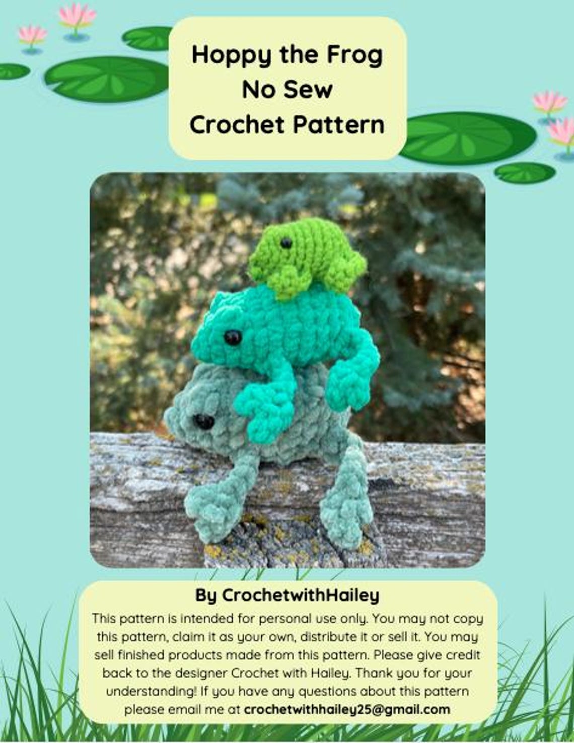 Hoppy the Frog Crochet Pattern, Crochet Frog, Crochet Frog Pattern, No ...