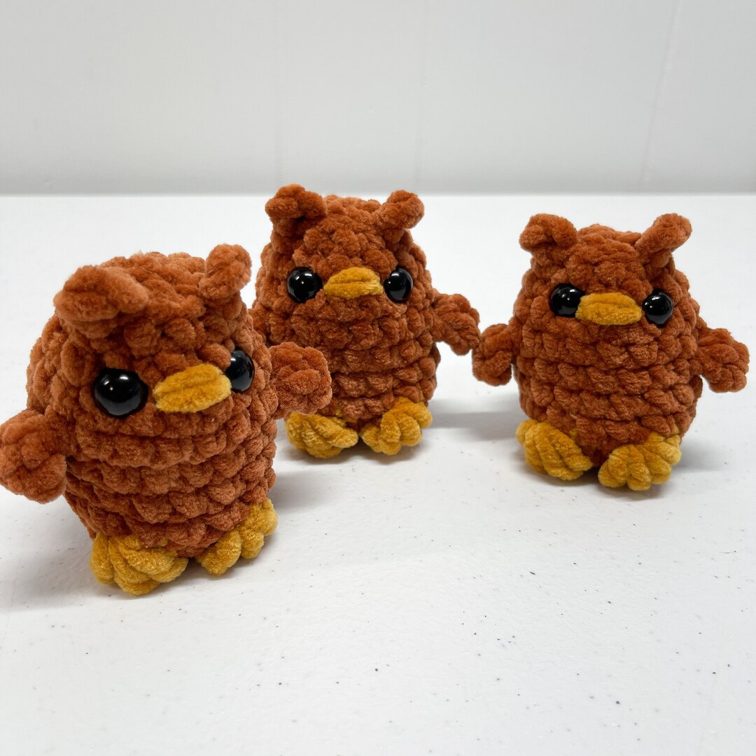 Crochet Mini Owl, Tiny Owl Decor, Cute Mini Owl Toy, Crochet Plushie ...