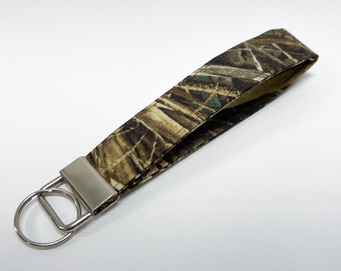 Monogrammed Camo Fabric Key Fob / Personalized Wristlet Key Chain ...